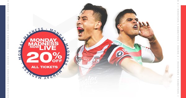 Get 20% Off All Friday Tickets With Monday Madness! | Roosters