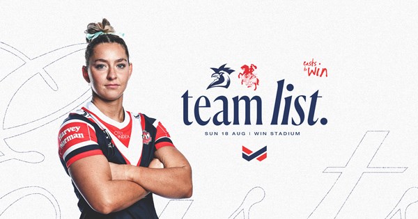 24 Hour Update : NRLW Teamlist - Round 4 vs Dragons | Roosters