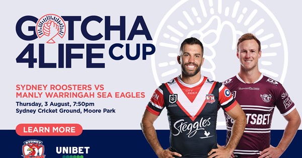 Roosters and Sea Eagles to go head-to-head at Gotcha4Life Cup | Roosters